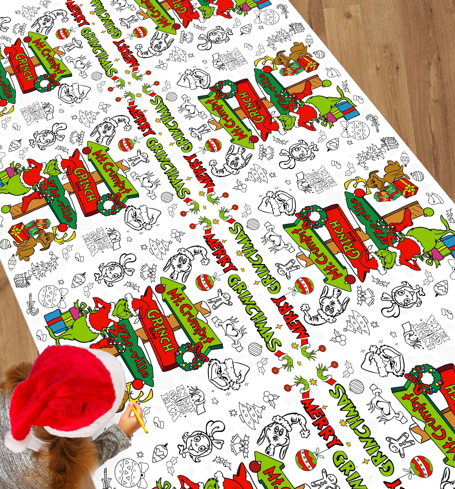 Jumbo Christmas Crafts Giant Christmas Coloring Tablecloth - 30x72 Inch ...