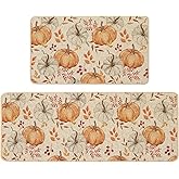 Amazon.com: Artoid Mode Orange Hello Pumpkin Fall Kitchen Mats Set of 2 ...