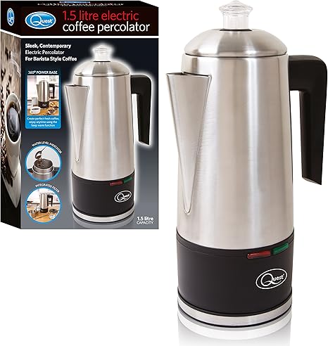 Quest 35200 Stainless Steel Cordless Electric Coffee Percolator with ...