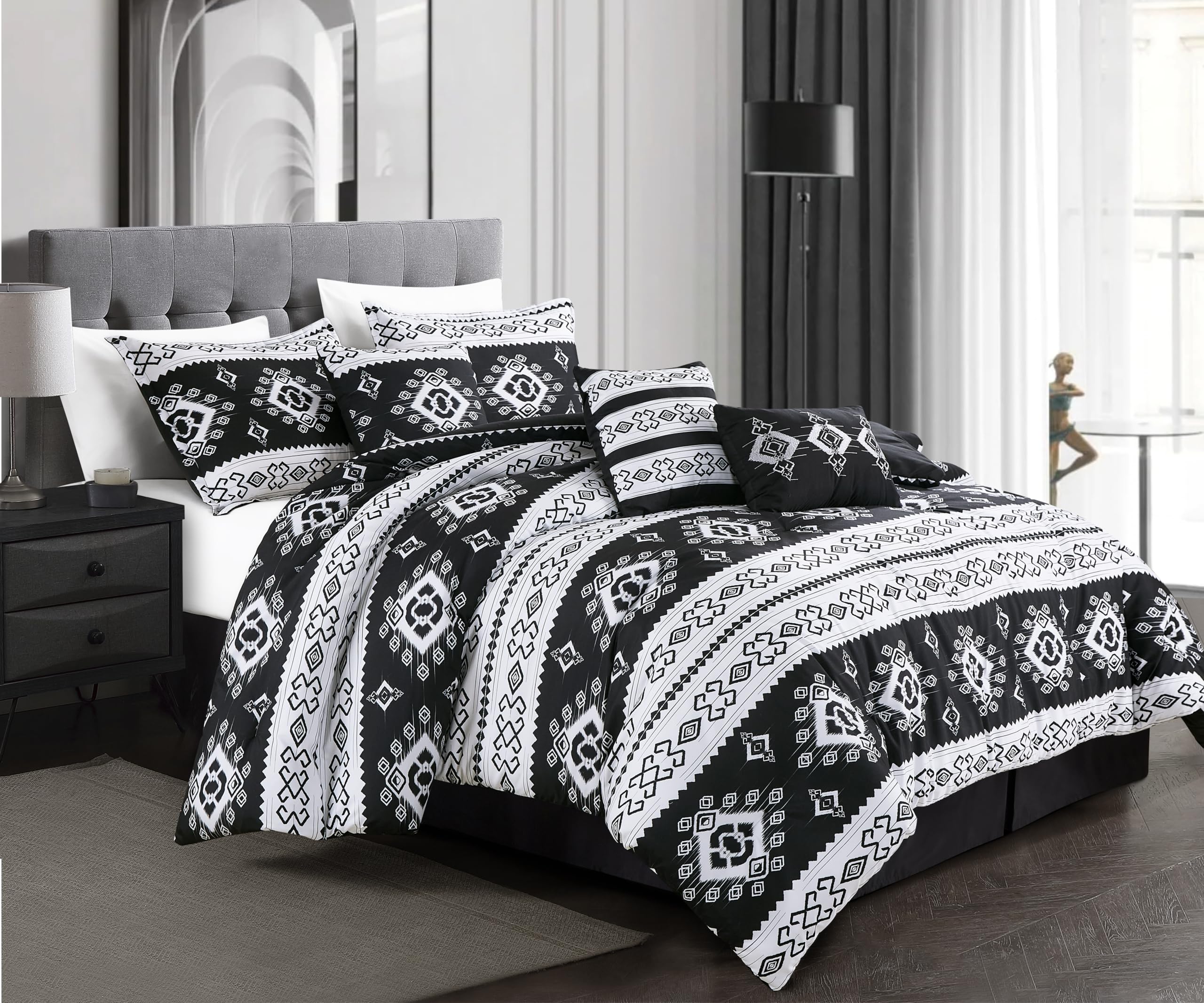 Chezmoi Collection Indie 7-Piece Southwestern Aztec Comforter Set ...