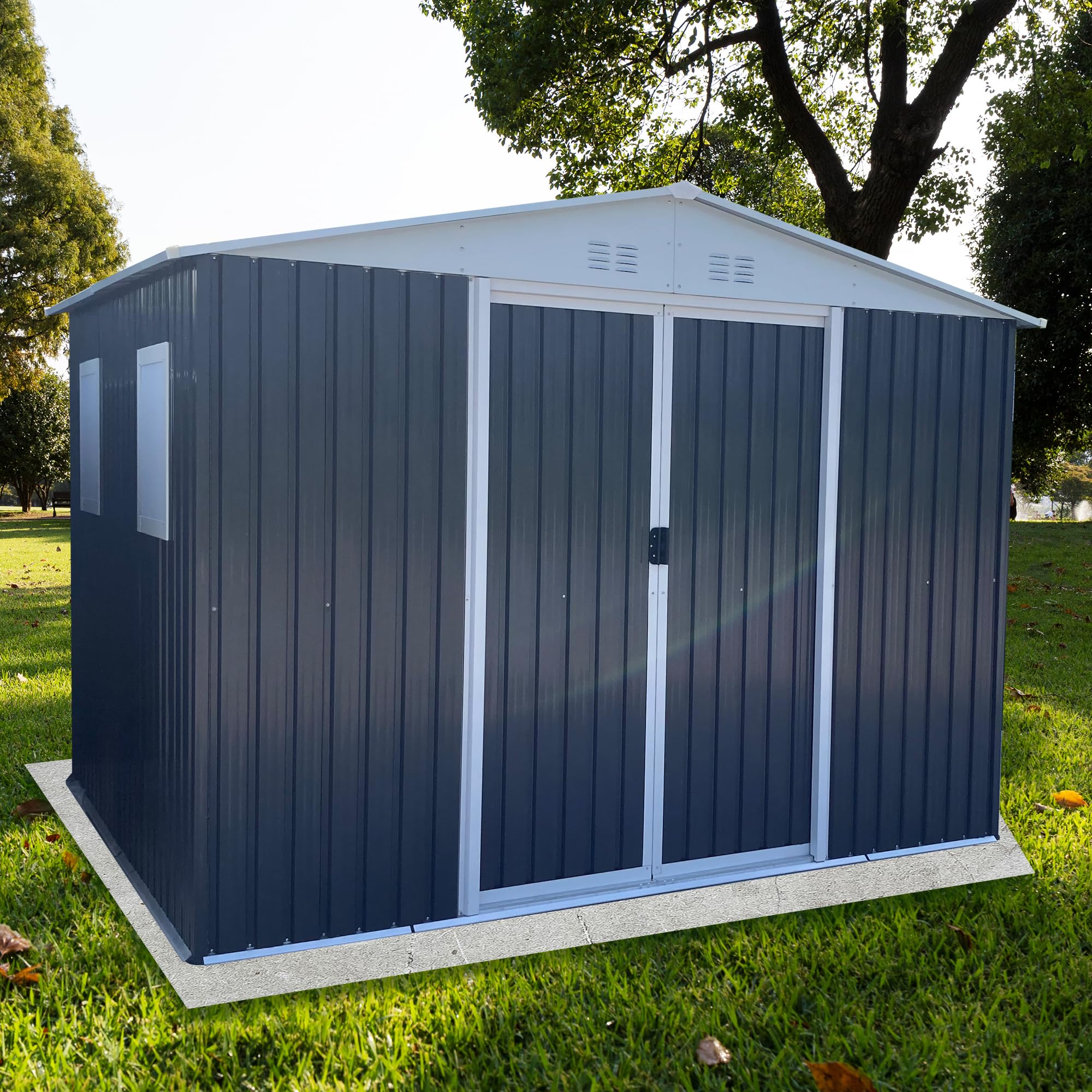 BOX 2 OF 2 Ball & Cast 10x8 FT Outdoor Storage Shed with Windows, Metal ...