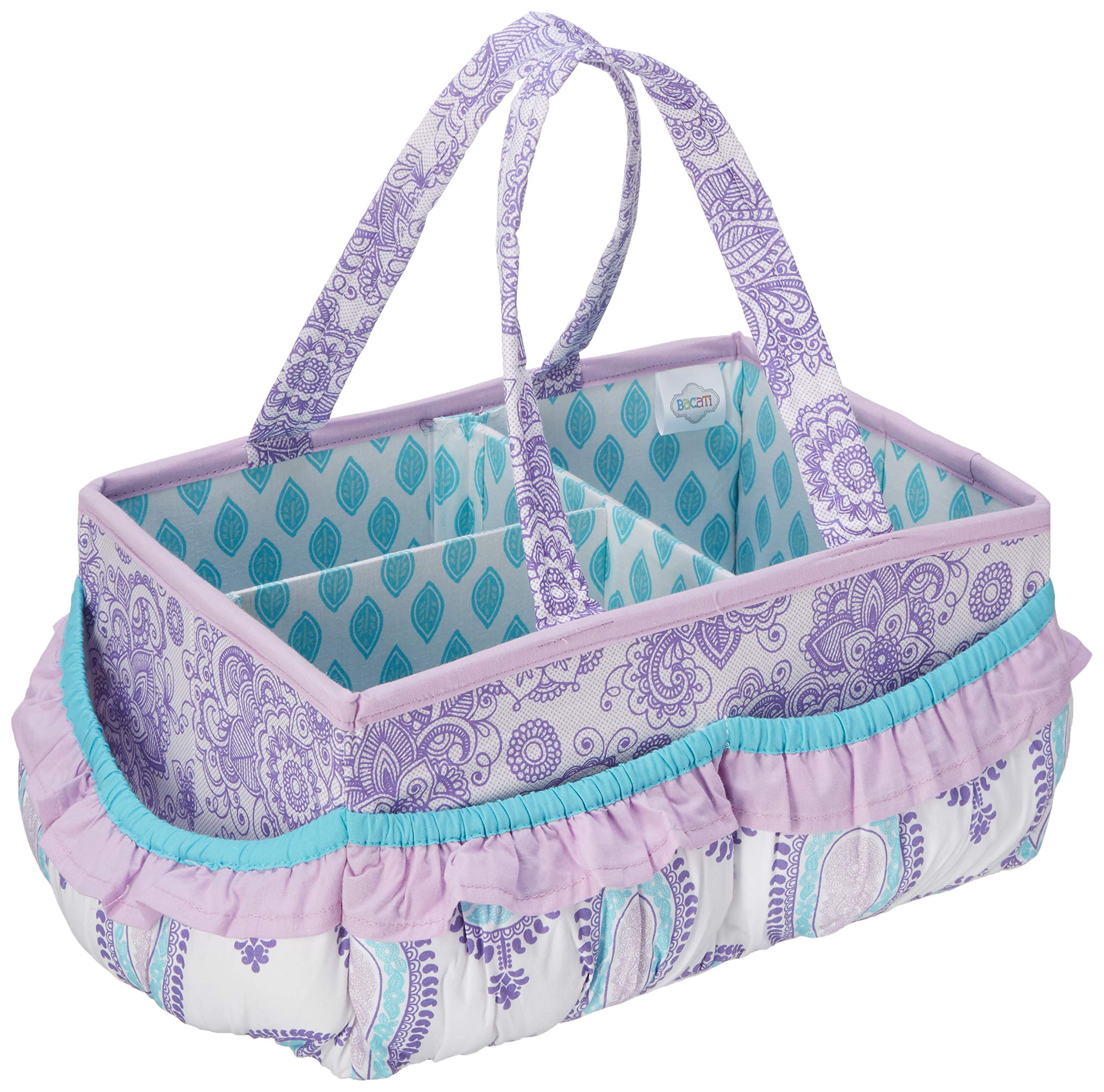 Amazon.com : Bacati Isabella Girls Paisley Fabric Collapsible Hamper ...