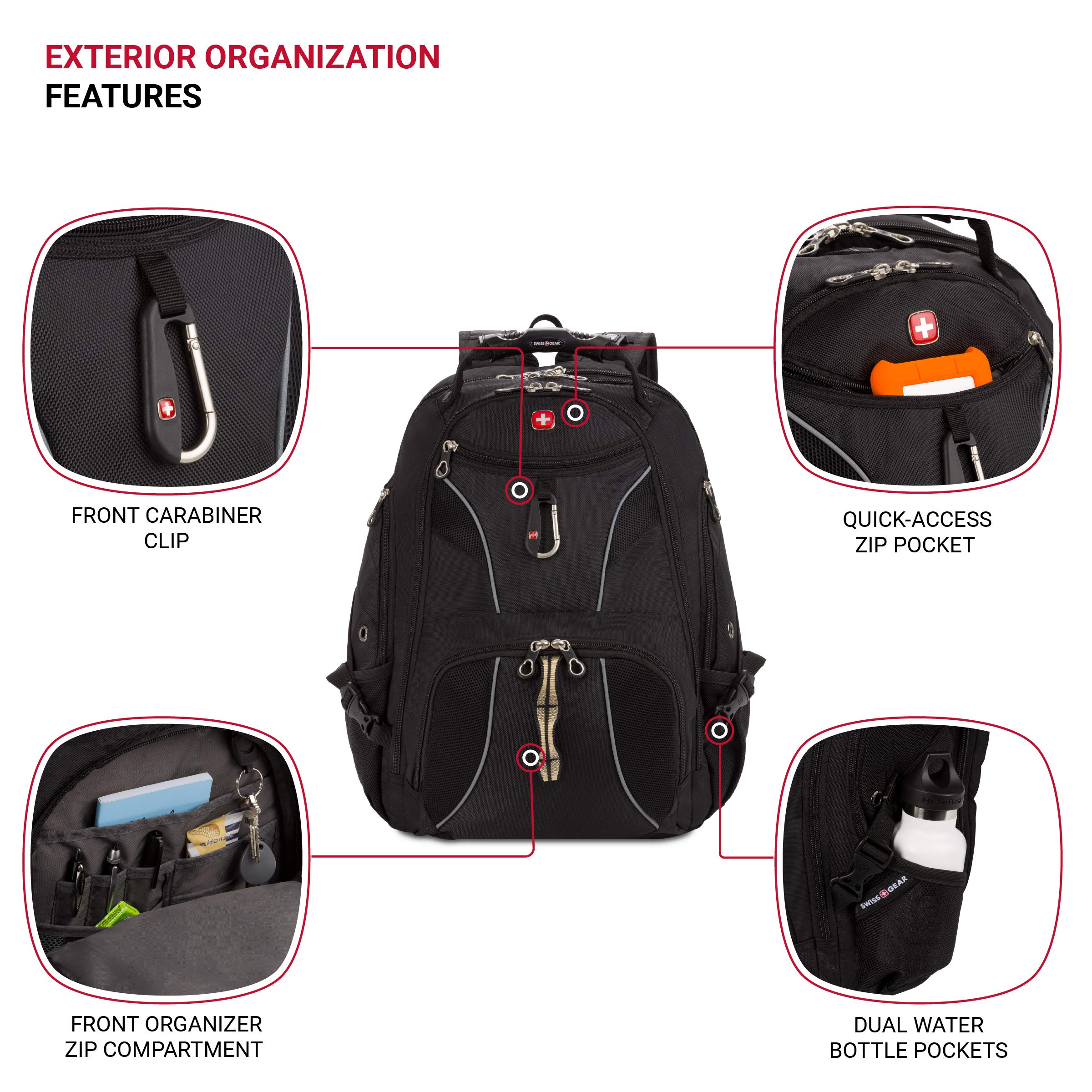 Mua 1923 ScanSmart Laptop Backpack, Black/Silver, 17-Inch trên Amazon ...
