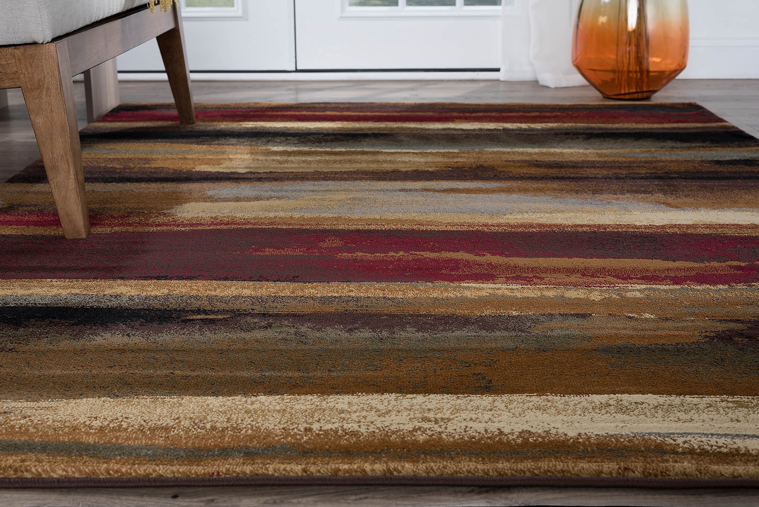 Dakota Contemporary Abstract Multi-Color Rectangle Area Rug, 5' x 7'