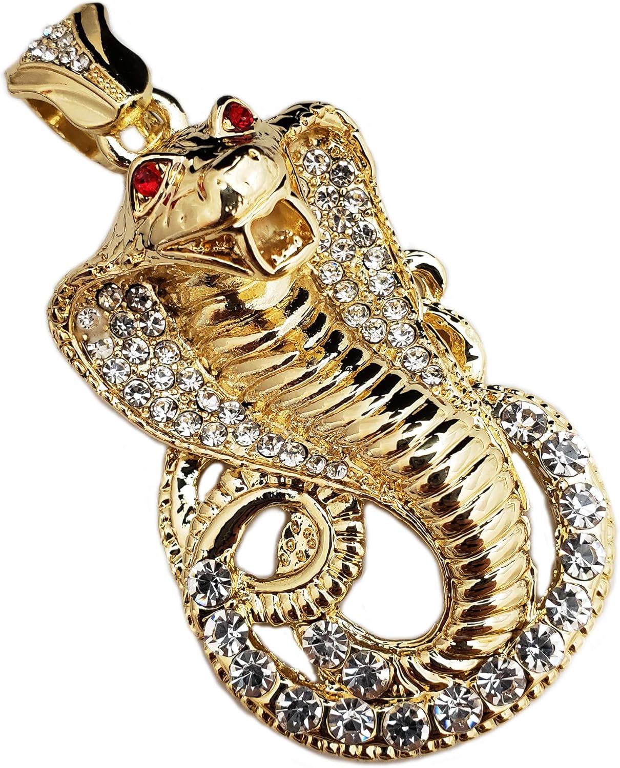 Amazon.com: BLINGFACTORY Hip Hop Iced Gold Plated Lab Diamond Large ...