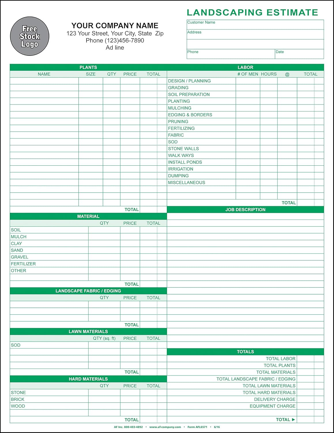 Lawn Care Estimate Template