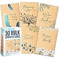 30 Sympathy Cards Assortment Box with Envelopes - 4x6” Kraft Style Bulk ...