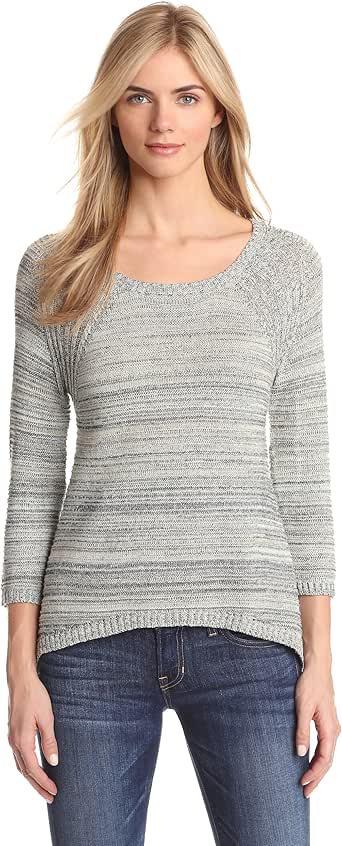Evolution by Cyrus Women's 3/4 Sleeve Crew Neck Multi Textured Beach ...