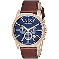 Amazon.com: Armani Exchange Men's AX2508 Brown Leather Watch : Armani ...