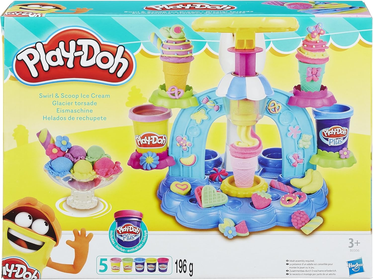 Play-Doh Sweet Shoppe Swirl and Scoop Ice Cream Playset: Amazon.co.uk ...