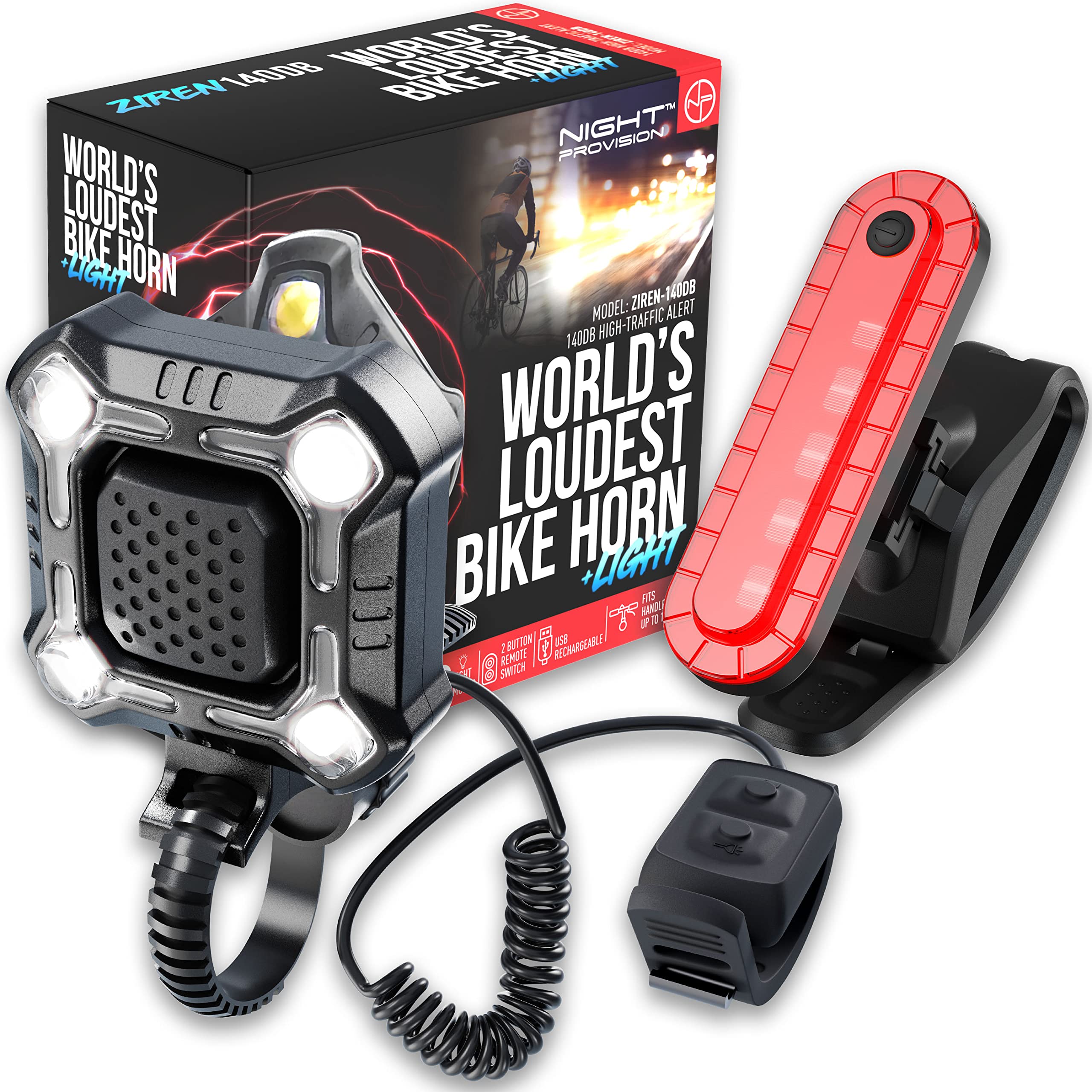 Mua ZIREN 140dB High-Traffic Bike Horn & LED Light Super Loud Electric ...