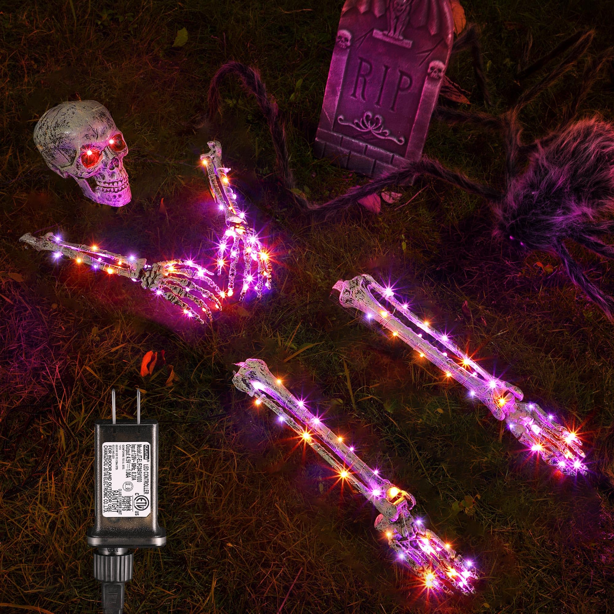 Enhon Halloween Skeleton Yard Decoration, Graveyard Decorations with 8 ...