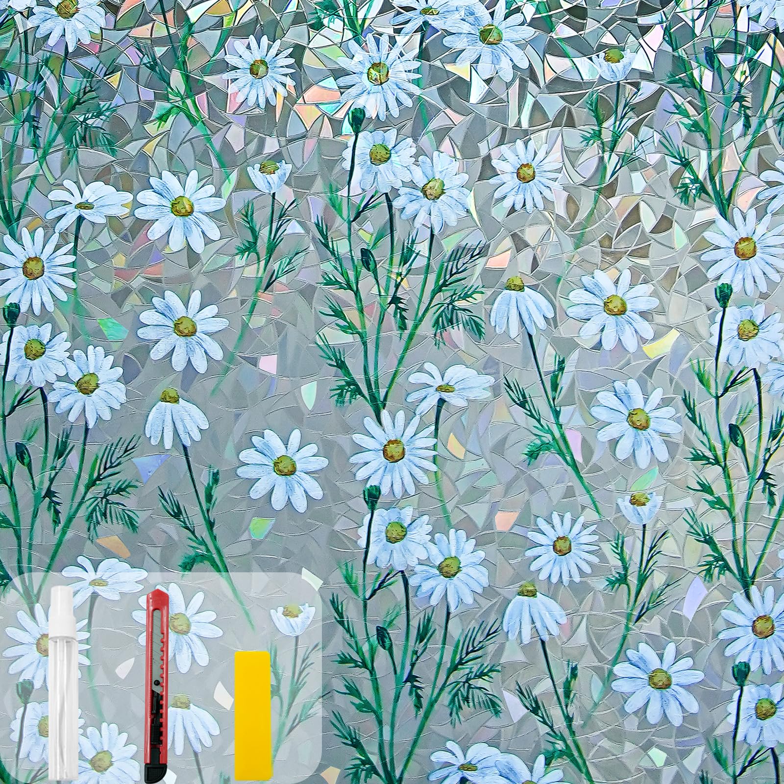 Countewol Window Privacy Film Stain Glass Window Film Rainbow Window ...