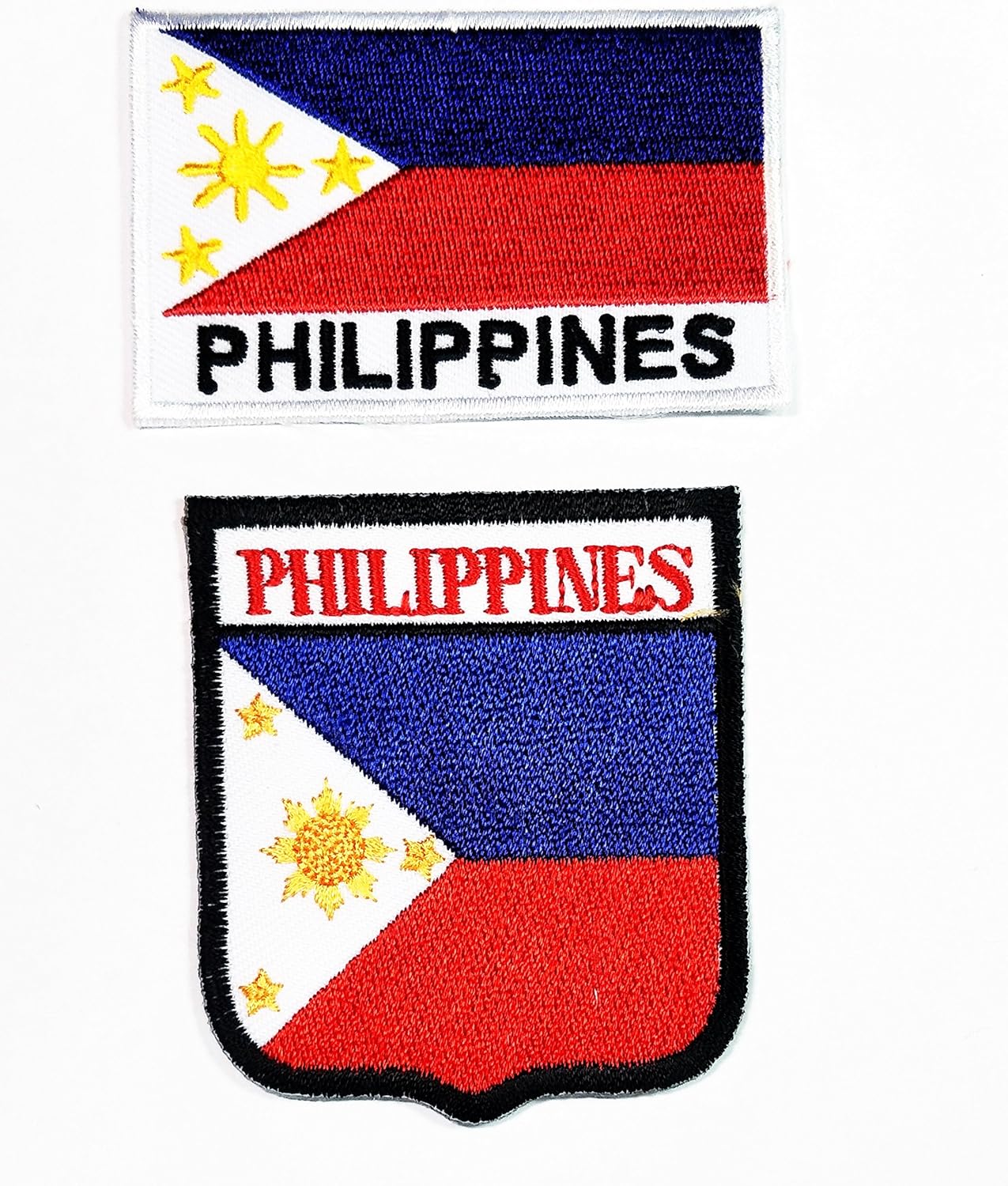 Amazon.com: HHO SET Philippines Flag Patch National flag Patch Embroidered DIY Patch Applique ...