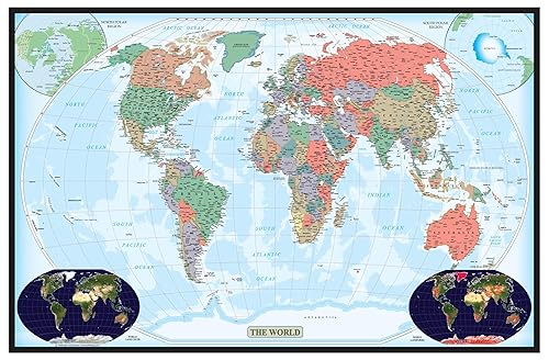 Swiftmaps World Decorator Wall Map Poster (24x36 Paper Folded) in Oman ...