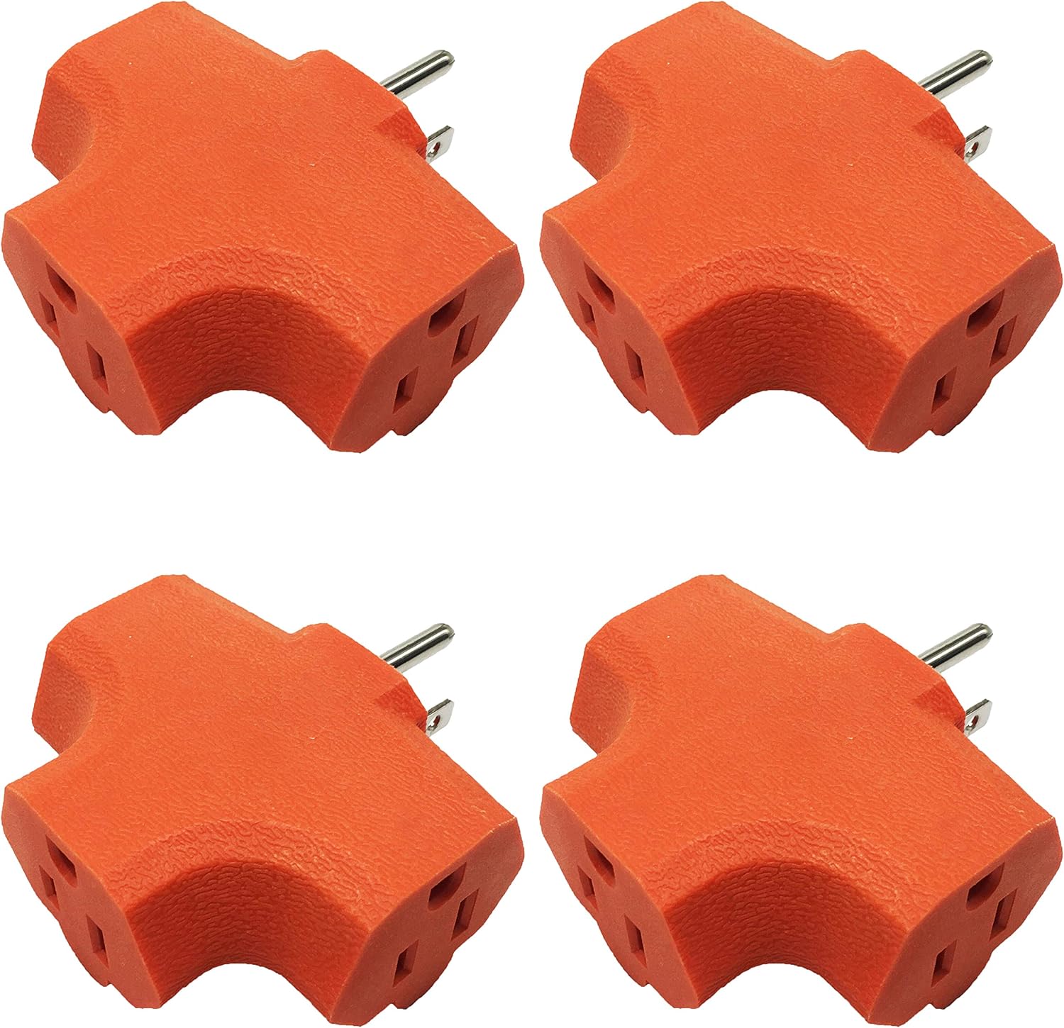 3 Plug Outlet Adapter (T-shaped), Three Plug Extender, Grounded Wall ...