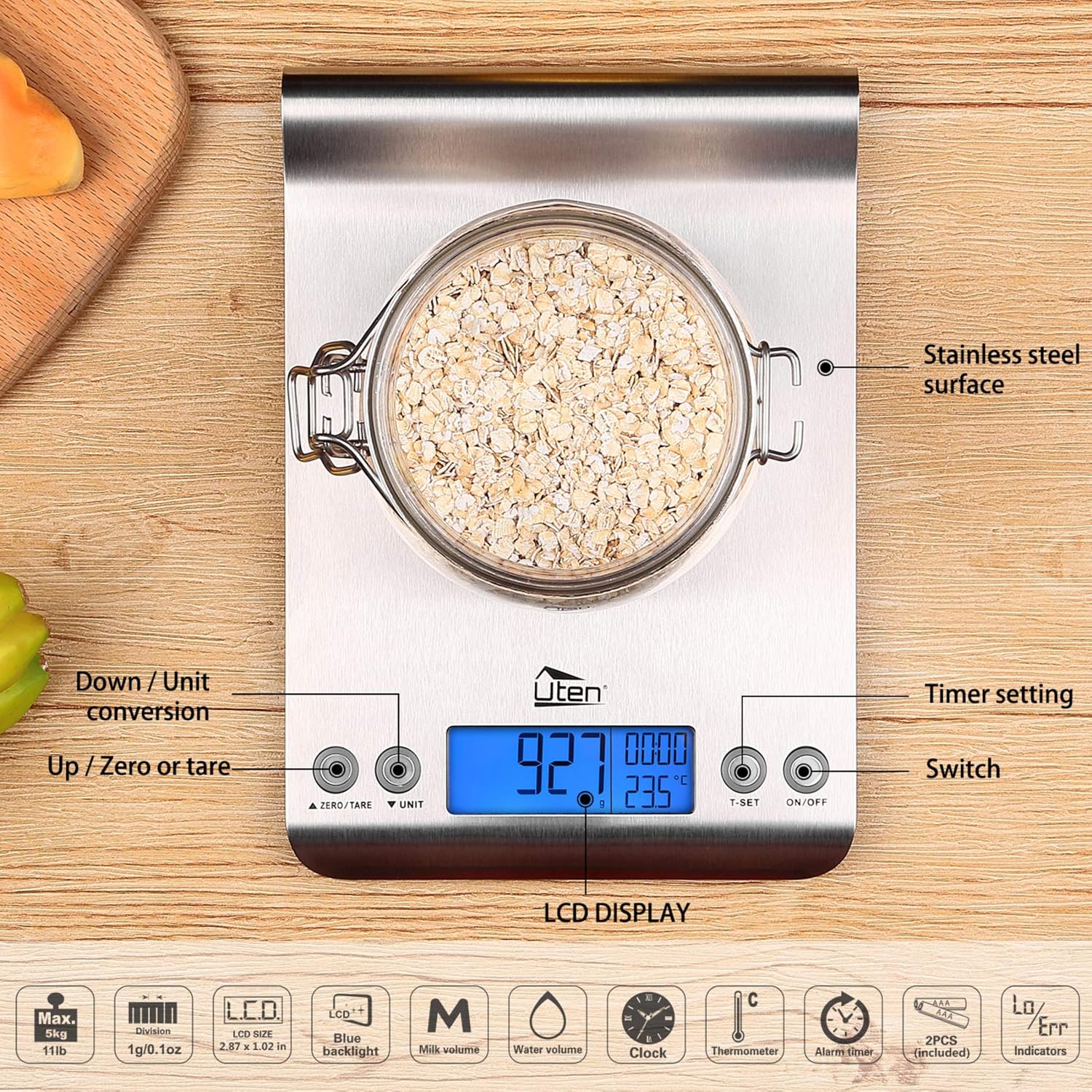 Food Scales Digital Kitchen Weighing Scales 5Kg/11lb Kitchen Cooking ...