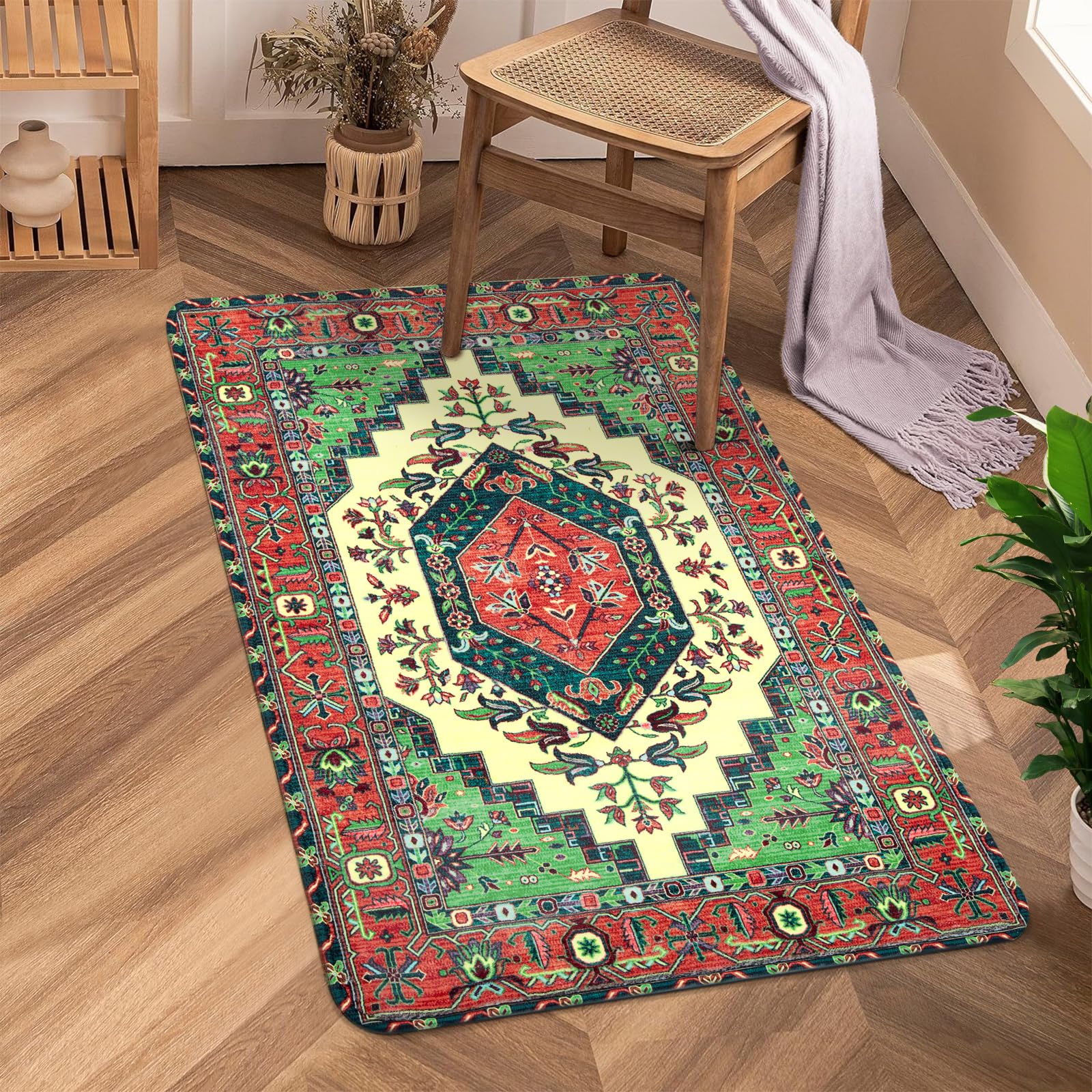 Sunhop Boho Area Rug 2x3 Small Rugs for Entryway Distressed Doormat ...