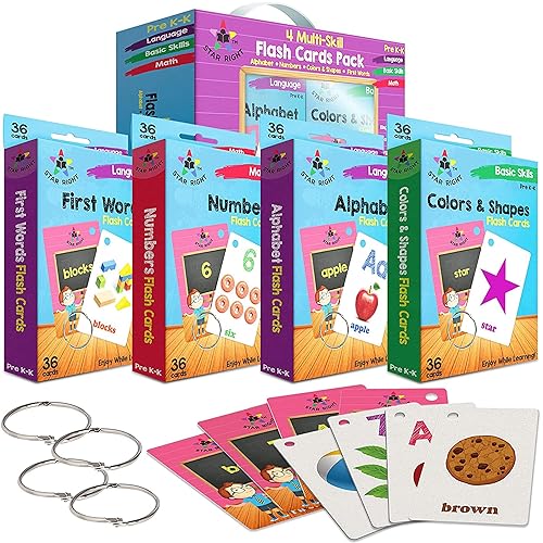 Star Right Words Toddler Flash Cards Set of 4 - Number Flash Cards ...