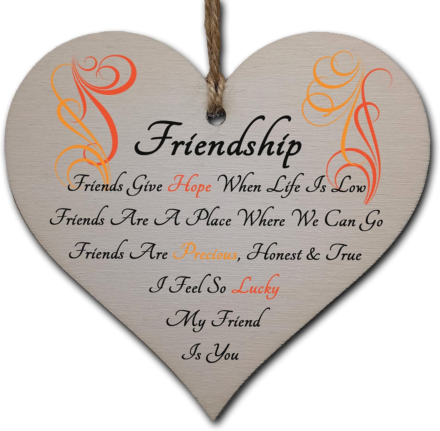 Handmade Wooden Hanging Heart Plaque Gift Perfect for your Best Friend ...