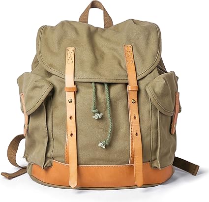 Gootium Canvas Backpack - Vintage Rucksack Causal Day Pack, Army Green ...