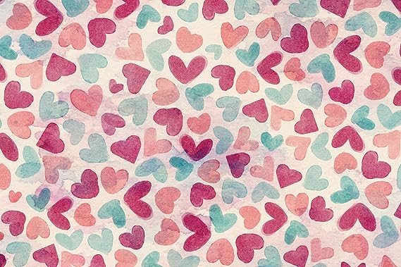 100yellow® Heart Design Printed Gift-Wrapping Paper (Multicolour, 12x18 ...