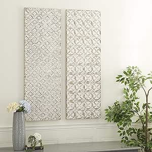 Amazon.com: Deco 79 Wall Decor, 2/ASST 16" W, 48" H, White, 2 : Home ...