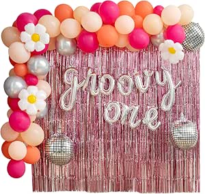 Amazon.com: Groovy One Party Decorations Girl {95 Piece Set} One Groovy ...