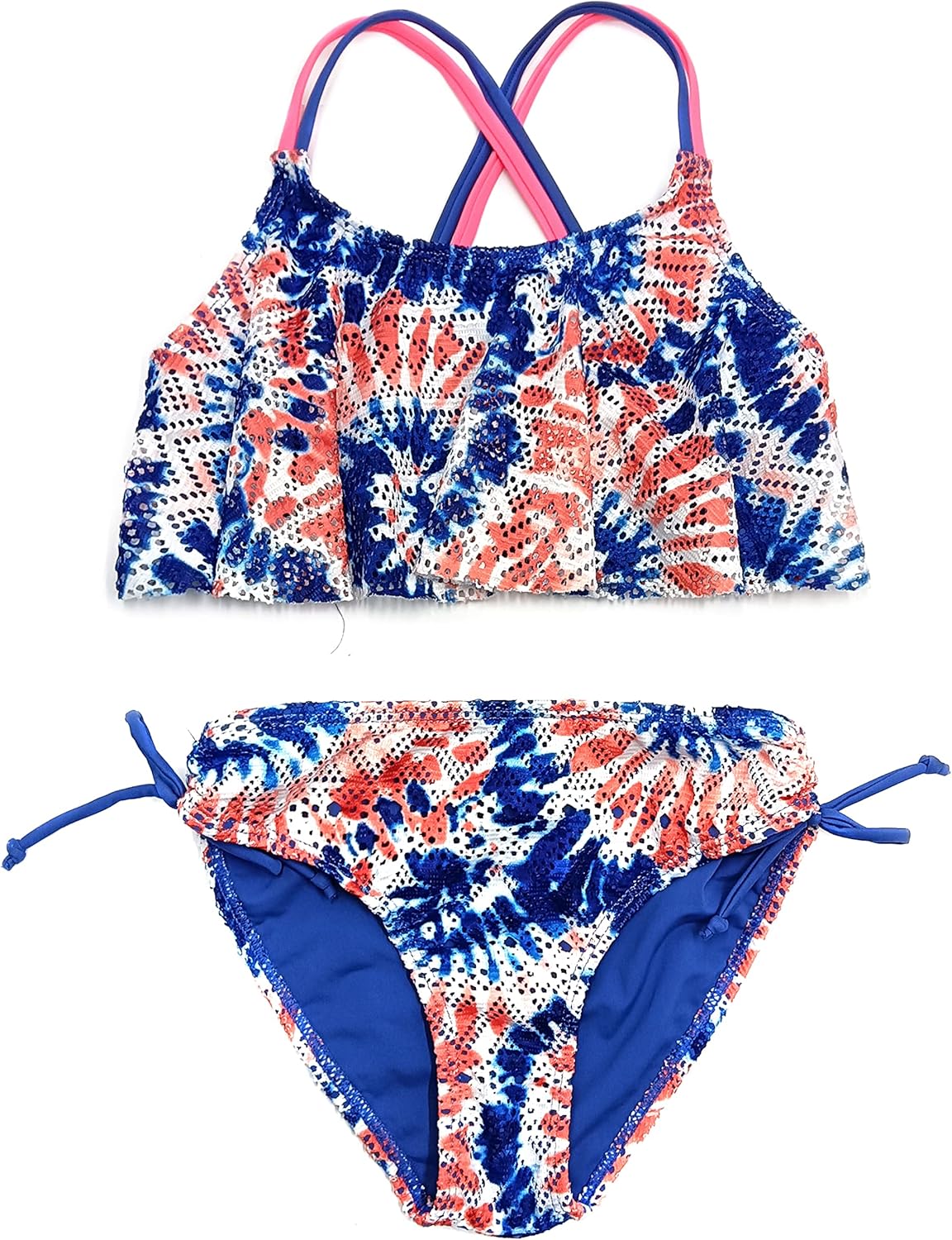 SHEKINI Girl'S Ruffles Flope Impreso Crochet Bikini Tie Lado Inferior ...