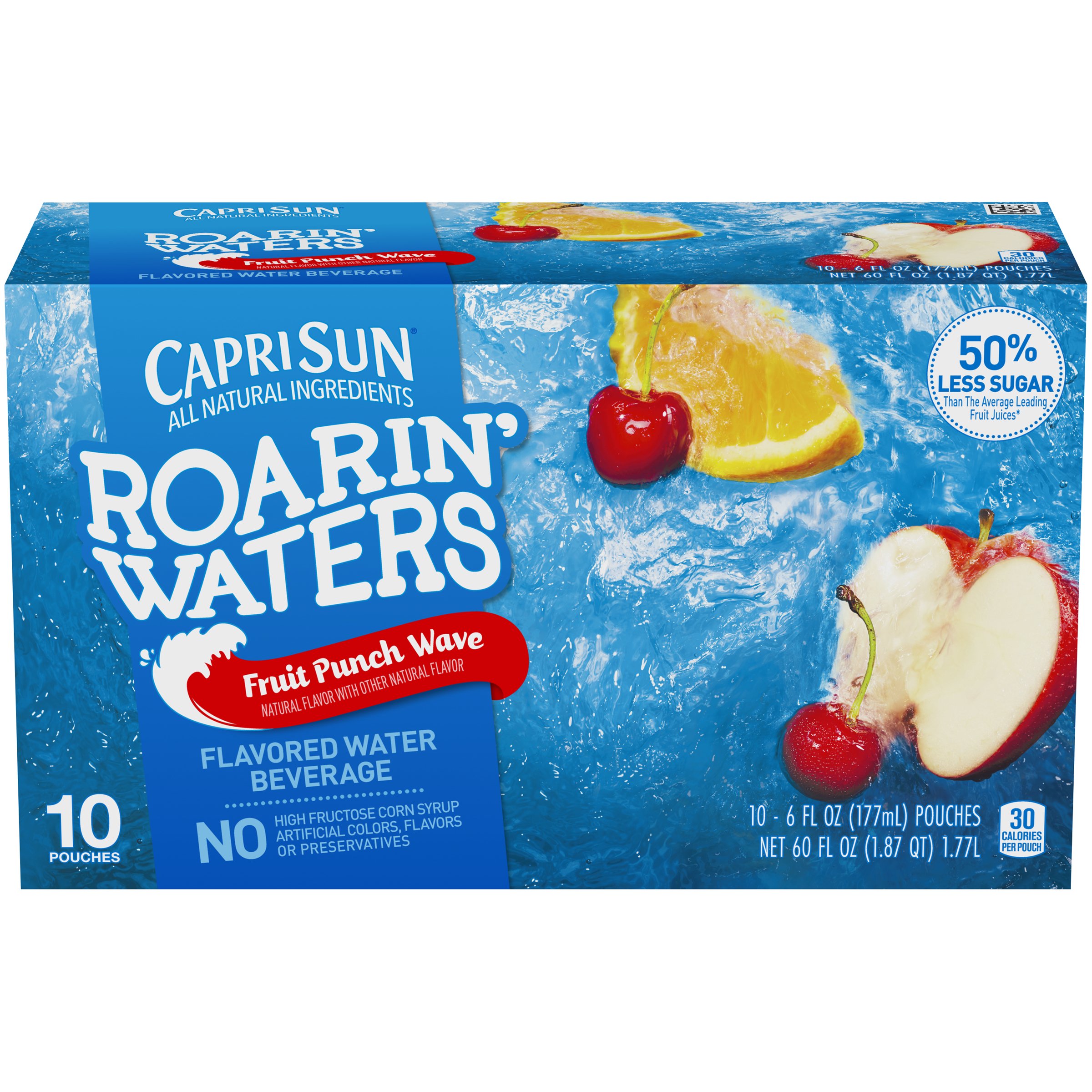 Capri Sun Roarin' Waters Flavored Water Beverage, Tropical Fruit, 10 Pouches (Pack of 4): Amazon ...