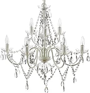 The Original Gypsy Color 9 Light Crystal White Hardwire Flush Mount ...