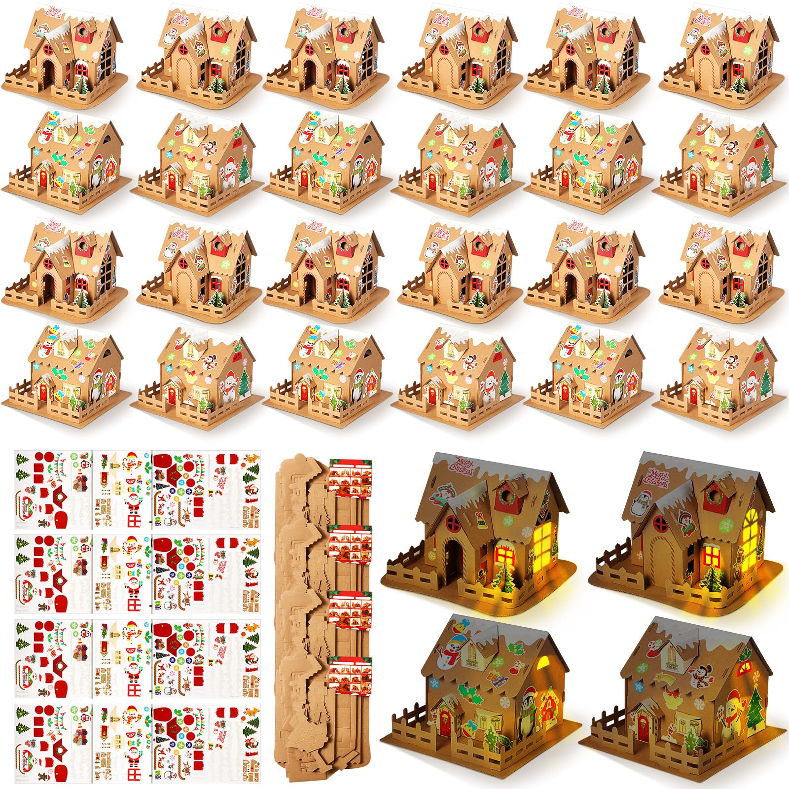 Libima 28 Set Christmas Craft Kit Christmas Gingerbread House Kit Make ...