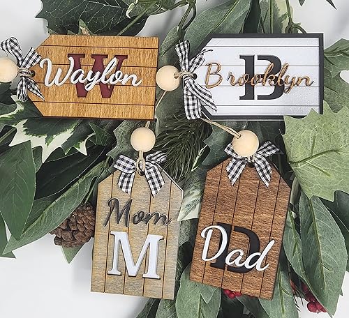 Wood gift tag name, stocking personalized tags, custom Christmas tags ...