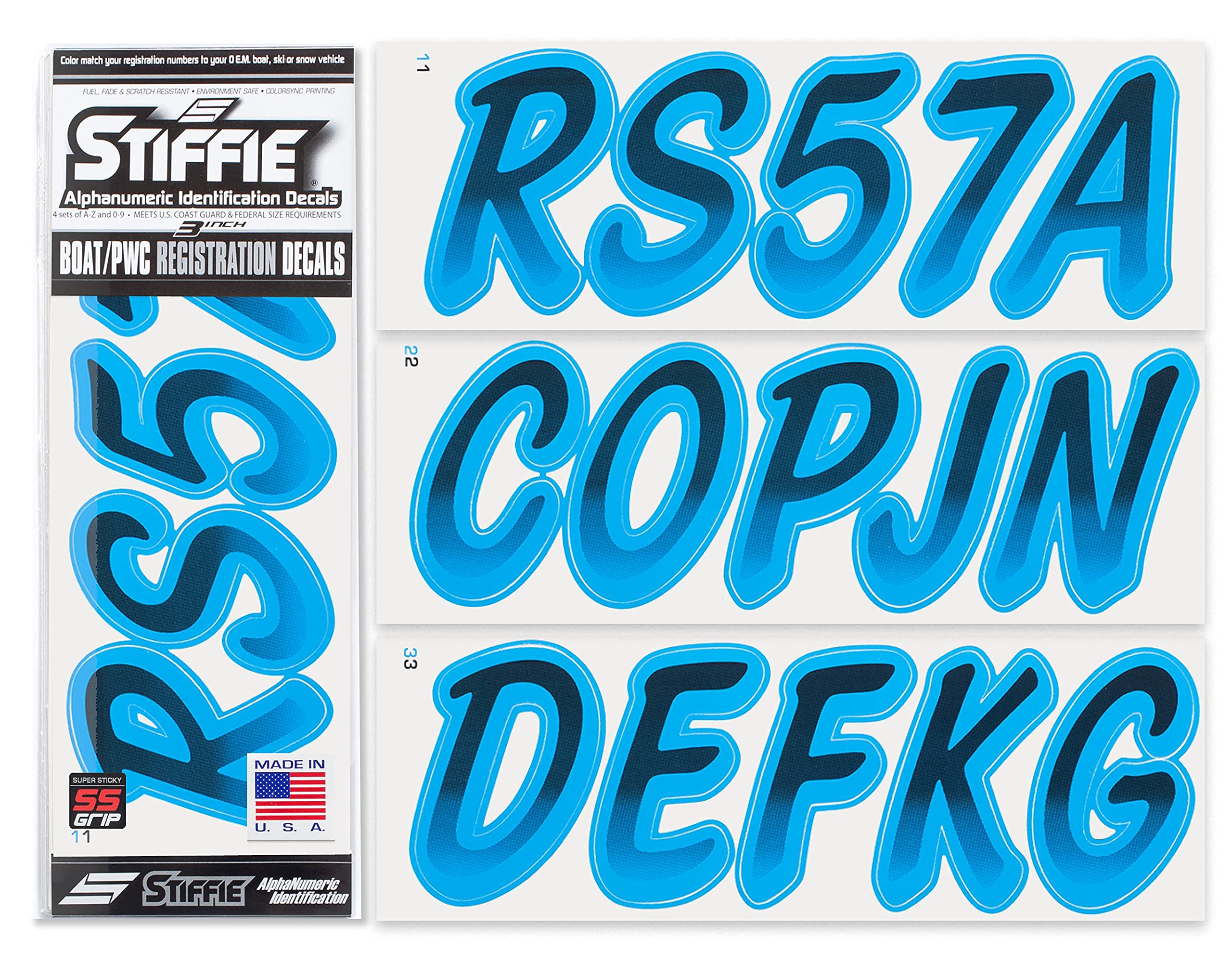 Mua STIFFIE Whipline Black/Blueberry Super Sticky 3" Alpha Numeric ...