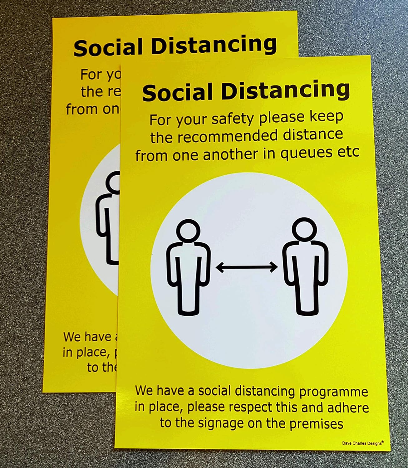 Pack of 2 Please ensure social distancing NO STATED DISTANCE stay ...