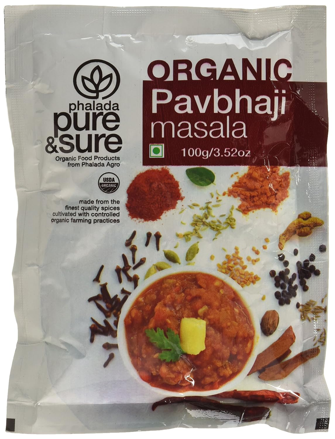 Pure and Sure Organic Pav Bhaji Masala, 100g: Amazon.in: Grocery ...
