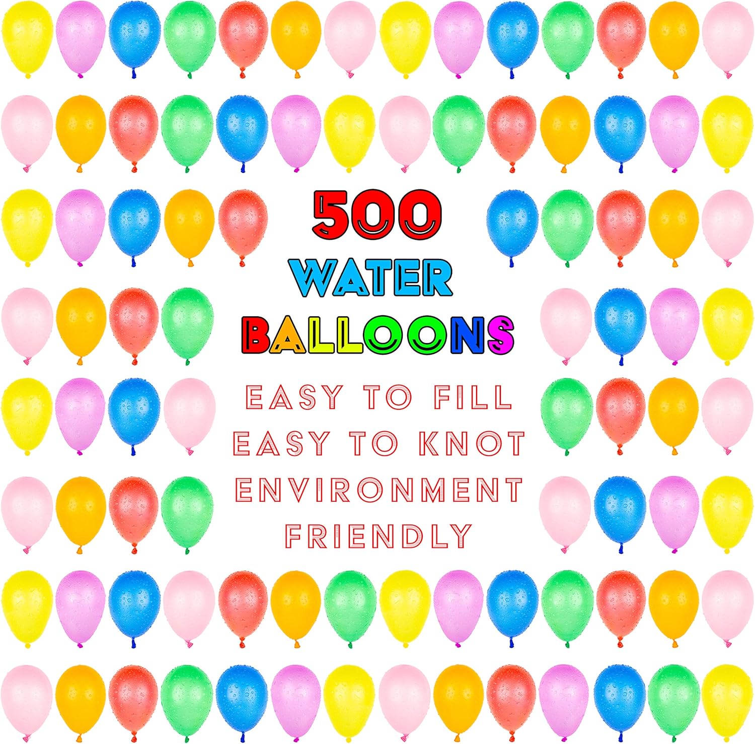 Belmalia 500 Water Balloons Water Bombs, multicoloured, easy to fill ...