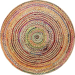 Amazon.com: COTTON CRAFT Jute Chindi Braid Rag Rug - Boho Farmhouse ...