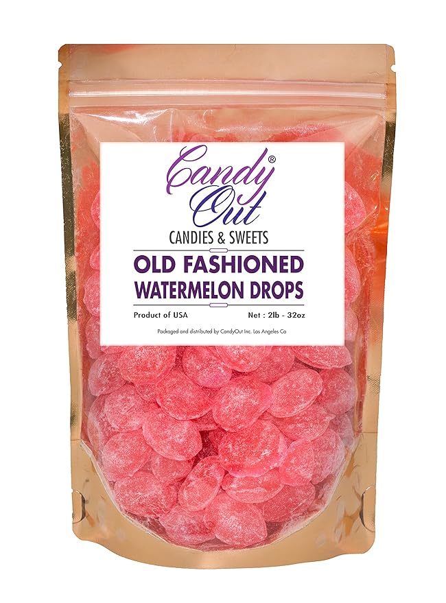 Amazon.com : Watermelon Drops 2 Pounds Old Fashioned Hard Candy in ...