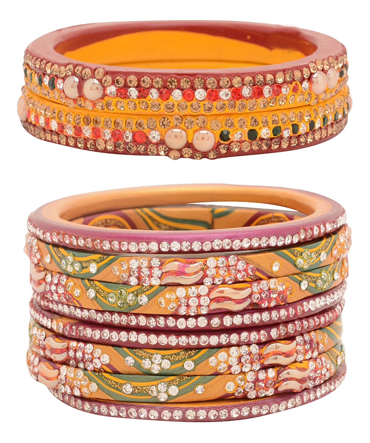 Buy New Dimond Churi Center Lac Bangle Set for Women - (2.8, New ...