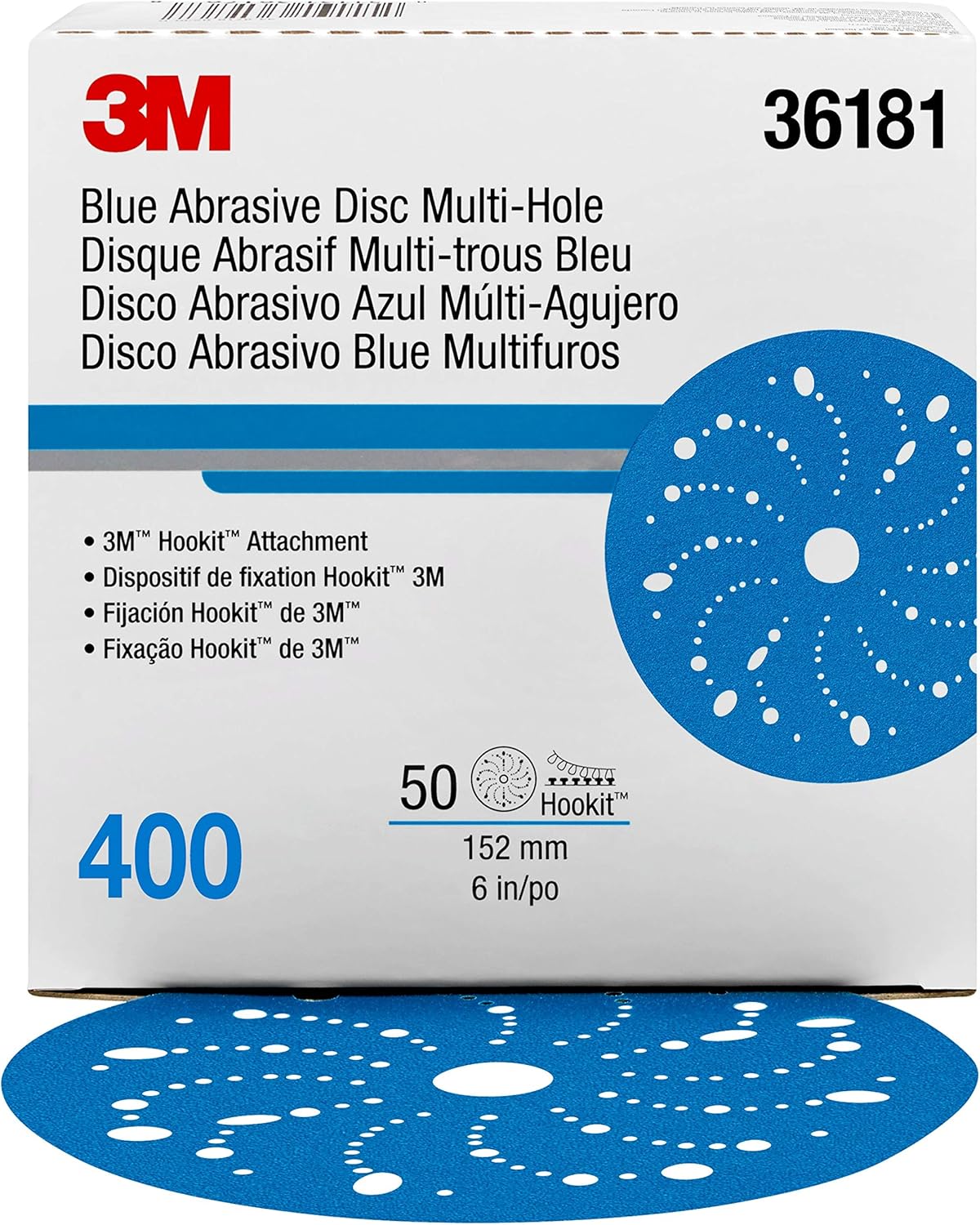 3M 01811 Hookit Purple 6 Inch P400C Grit Clean Sanding Disc