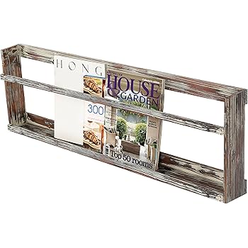 Amazon.com: 5 Slot Rustic Torched Wood Document Filing Organizer, Wall ...