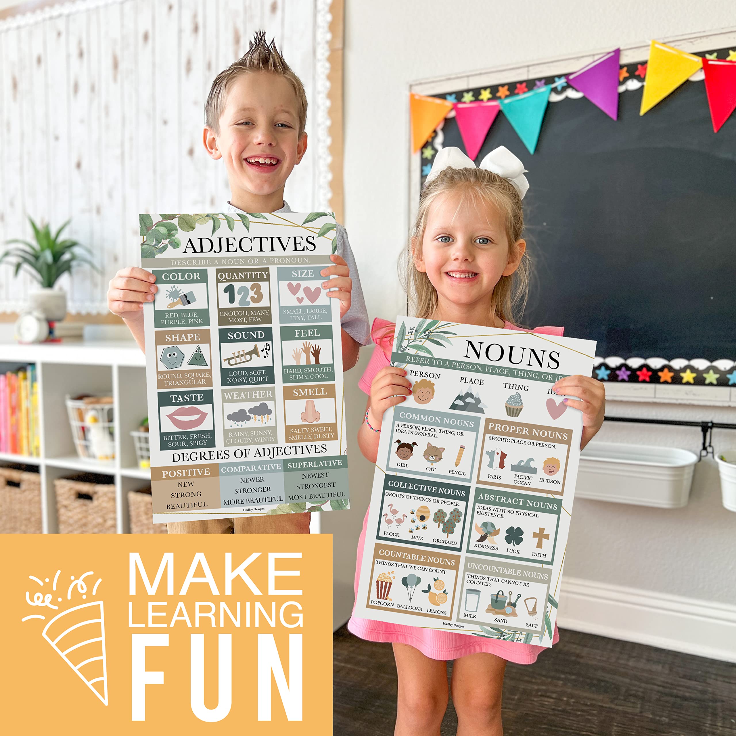 Mua Hadley Designs Parts Of Speech Posters For Classroom - 12 Grammar ...