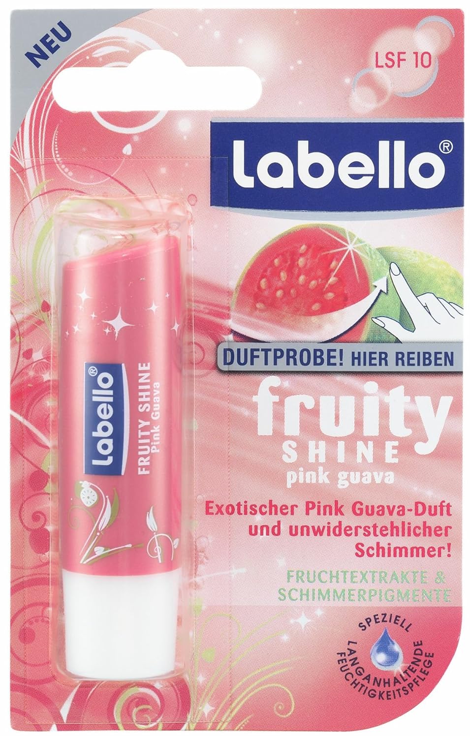 Amazon.com : Labello Fruity Shine Pink Guava Lip Baml -4.8 g : Lip ...