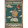 Amazon.com : Grow Positive Thoughts Sign Women Mental Health Nostalgic ...