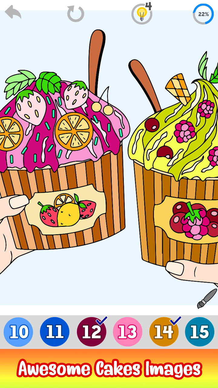 Cakes Color By Number - Desserts Coloring Book:Amazon.com:Appstore for ...