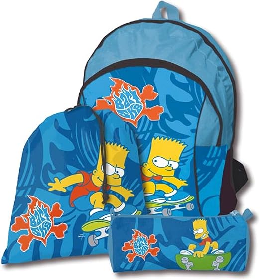 United Labels 0199126 The Simpsons Backpack Set Bart SK8 3-Piece ...