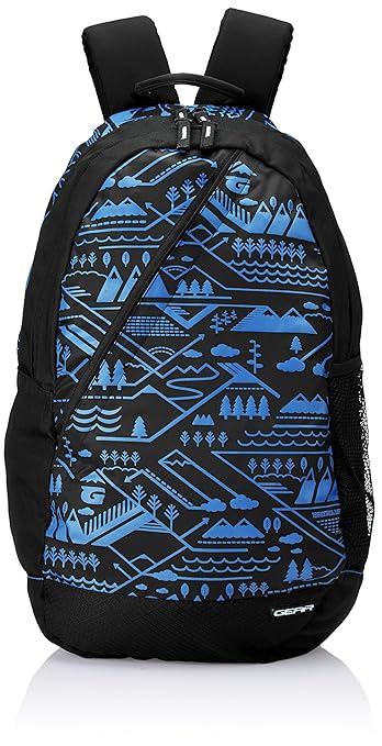 Buy Gear 22 ltrs Black and Royal Blue Casual Backpack (BKPCMPUS10110 ...