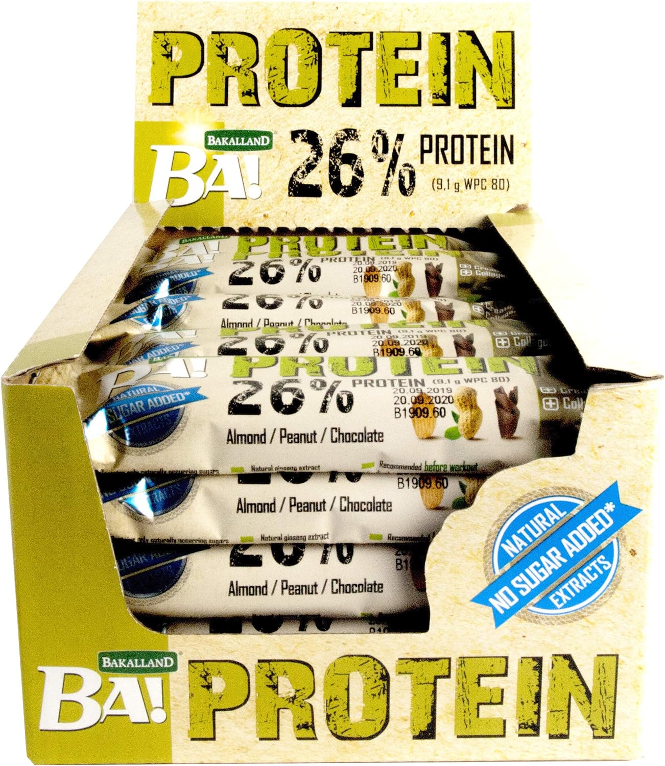 High Protein Bars Almond Peanut Chocolate No Added Sugar [25 Bars ...