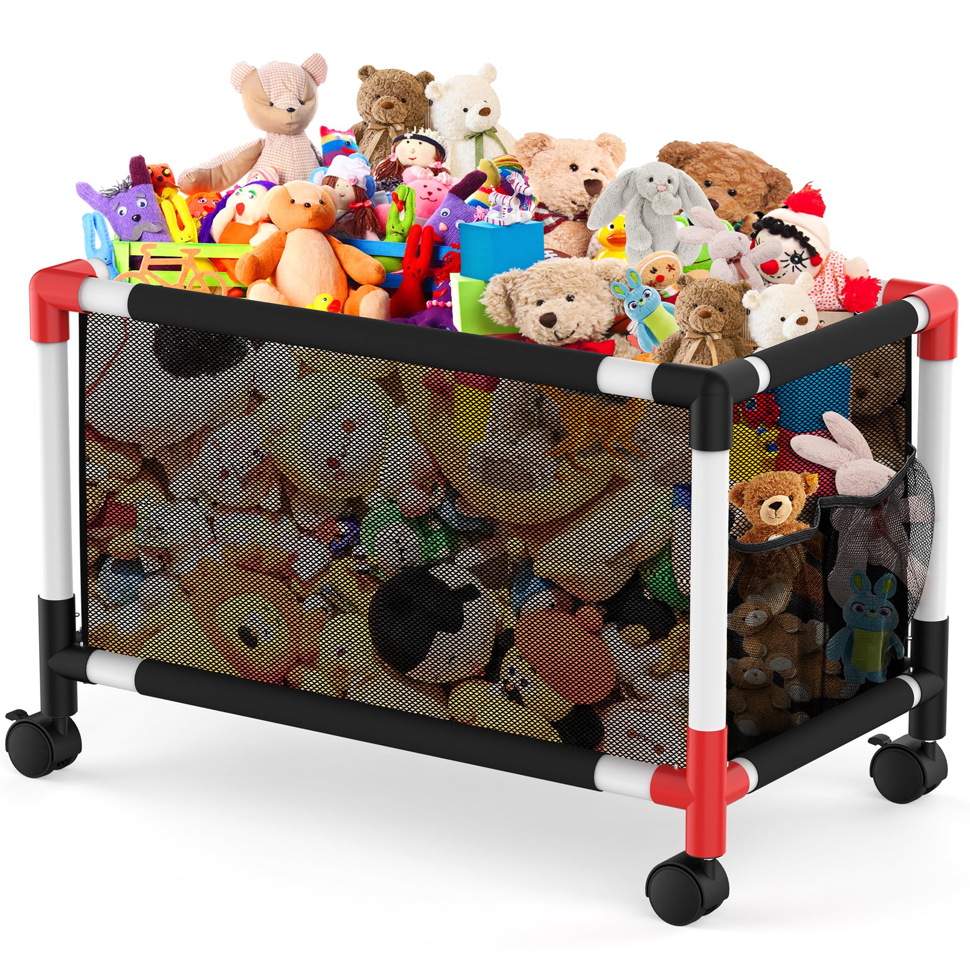 Extra Large Toy Box, Kids Storage Organizers with 360° Wheels, 120L ...